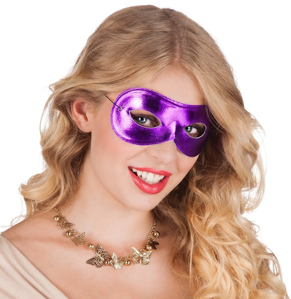 Domino Metallic Paars Kopen? | Carnavalsland.nl