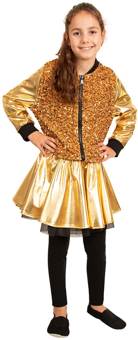 Kinder Pailletten Jasje met Metallic Goud Kopen?