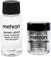 Mehron Metallic Powder Silver + Mixing Liquid Kopen?