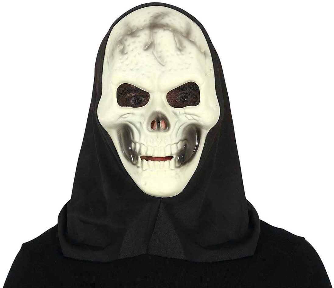 Halloween Masker Skull Luxe met Kap Plastic Kopen?