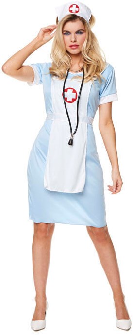 Zuster Pakje Lichtblauw-Wit Kopen? | Carnavalsland.nl