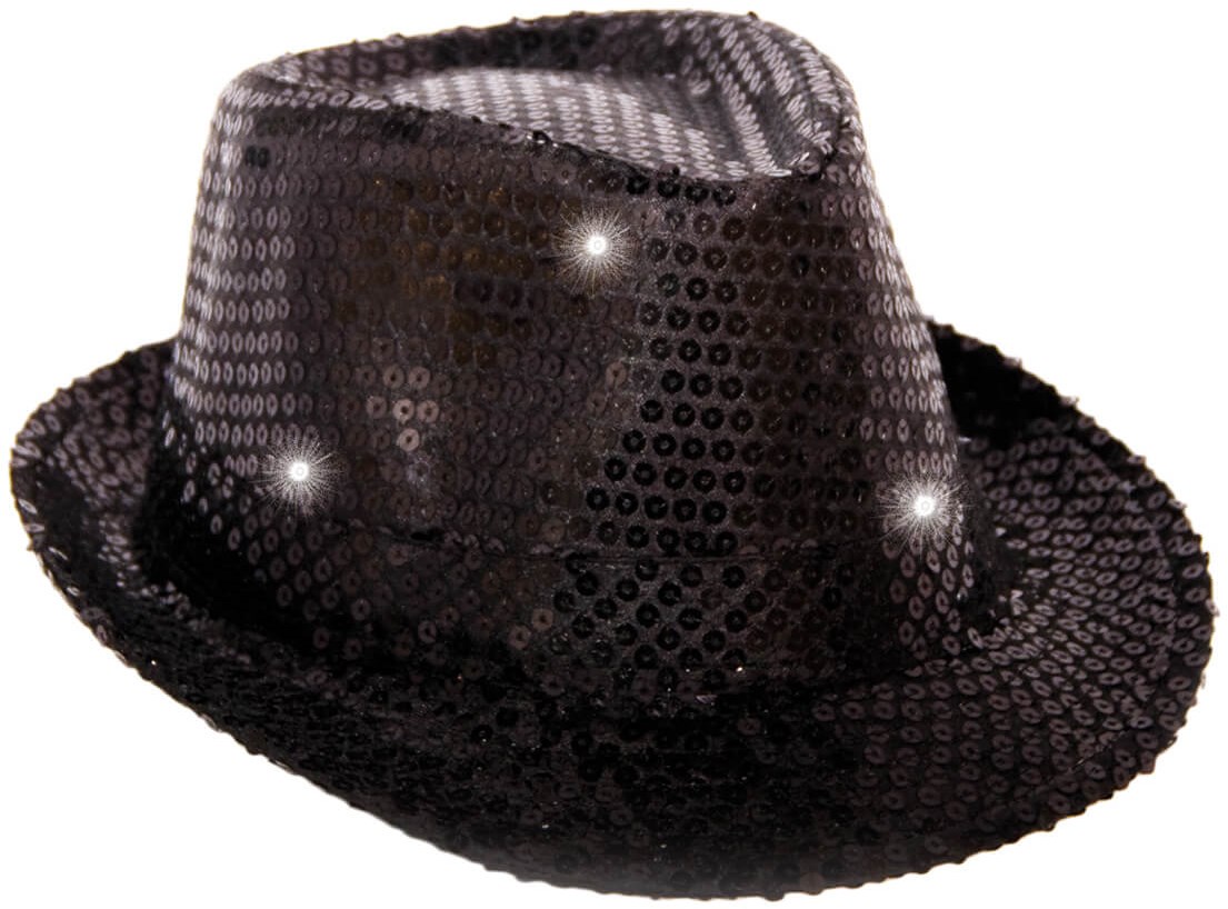 Hoed Disco Pailletten + Licht Zwart Kopen? | Carnavalsland.nl