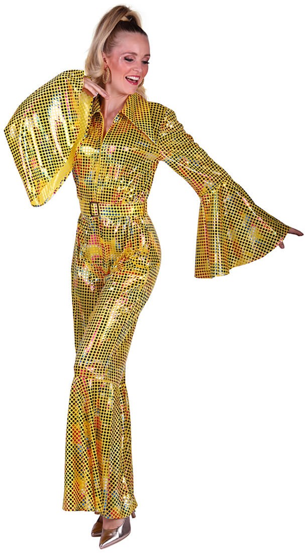 Disco Jumpsuit Yellow Rainbow Kopen? | Carnavalsland.nl