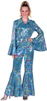 Disco Jumpsuit Turquoise Rainbow - XL | Carnavalsland