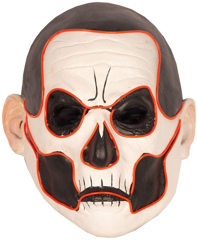 Halloween Masker Zwart-Wit met LED (Latex) Kopen?