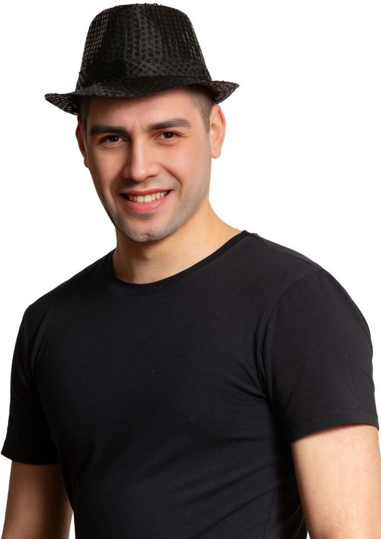 Hoed Disco Pailletten + Licht Zwart Kopen? | Carnavalsland.nl