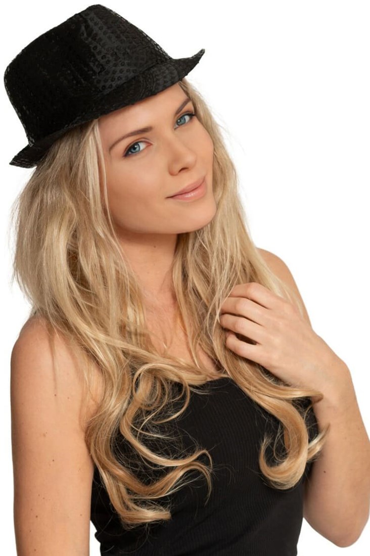 Hoed Disco Pailletten + Licht Zwart Kopen? | Carnavalsland.nl