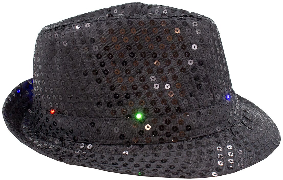 Hoed Disco Pailletten + Licht Zwart Kopen? | Carnavalsland.nl