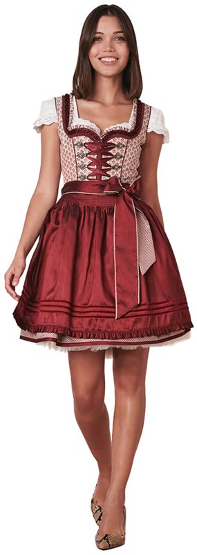 Dirndl Tamila Bordeaux (50cm) Kopen? | Carnavalsland.nl