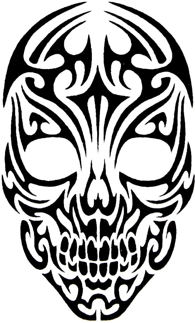 QuickTattoo Glitter Sjabloon Tribal Skull - 8x12cm Kopen?