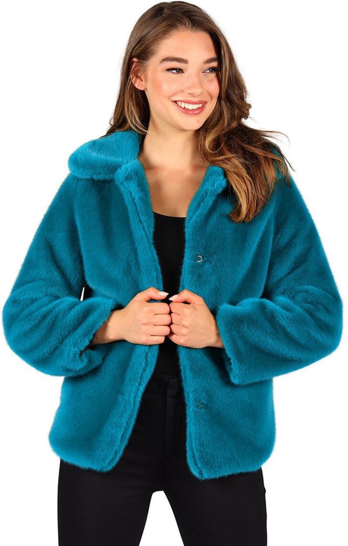 Bontjas Carnaval Turquoise Luxe Kopen? | Carnavalsland.nl