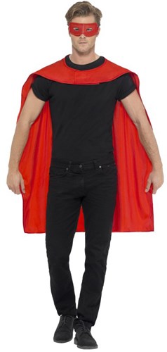 Superhelden Cape Rood met Oogmasker Kopen? | Carnavalsland.nl