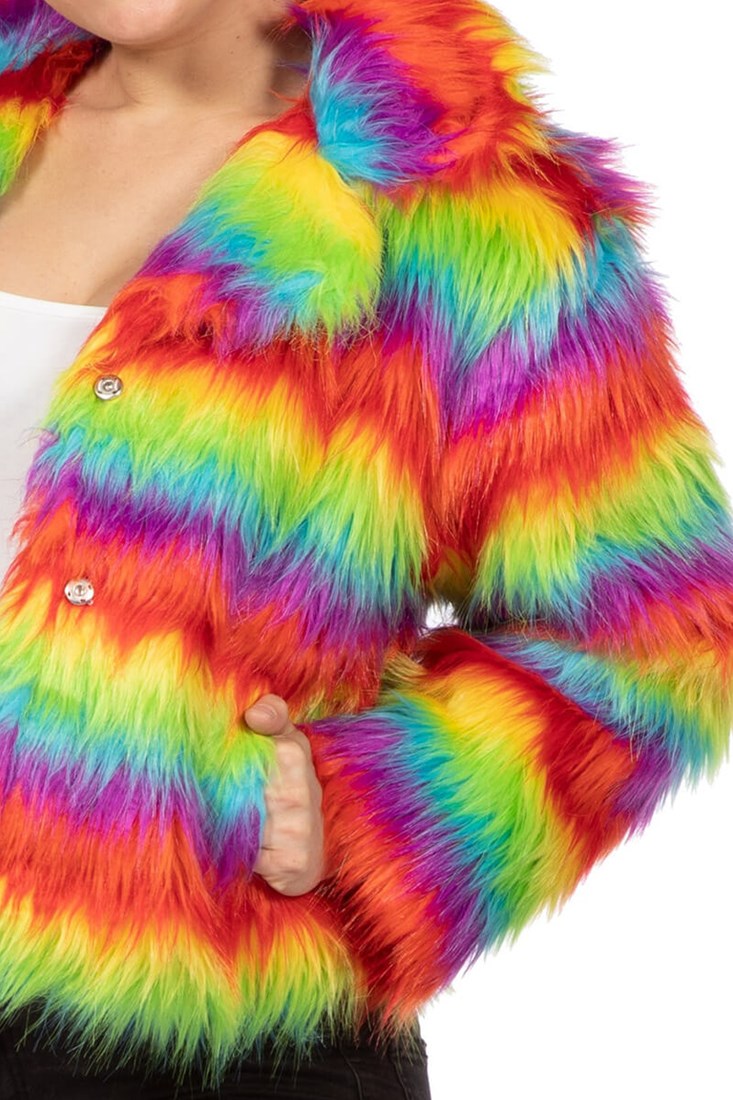 Bontjas Kort Regenboog Luxe Kopen? | Carnavalsland.nl