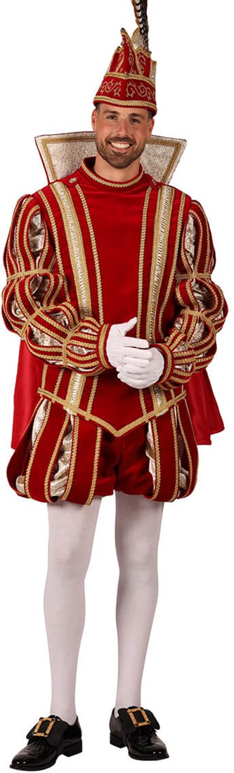 Kostuum Prins Carnaval Luxe Rood-Goud Kopen?