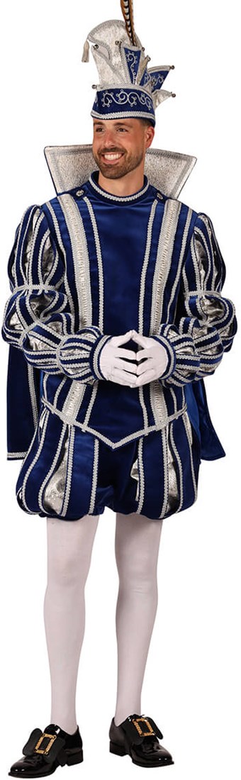 Kostuum Prins Carnaval Luxe Blauw-Zilver Kopen?