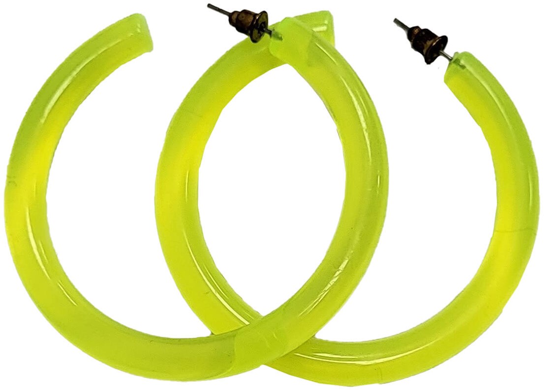 Oorbellen Neon Geel - 5cm Kopen? | Carnavalsland.nl