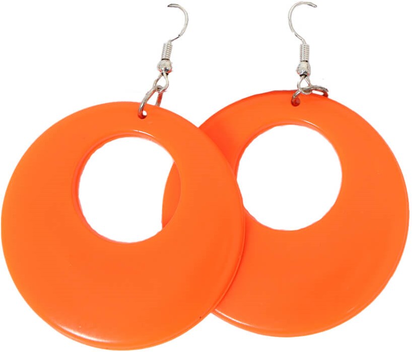 Disco Oorbellen Neon Oranje Kopen? | Carnavalsland.nl