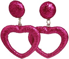 Glitter Oorbellen Hartje Pink Kopen? | Carnavalsland.nl