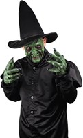 Heksen Set Groen - Masker en Handen (latex) Kopen?