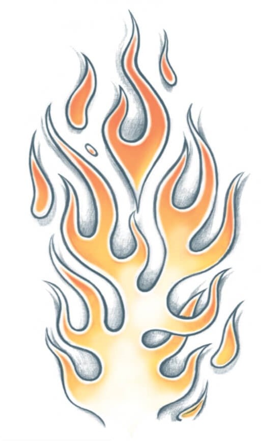 In Vlammen Logo Tatoeage New Tattoo | Brand Brand New Tattoo. My