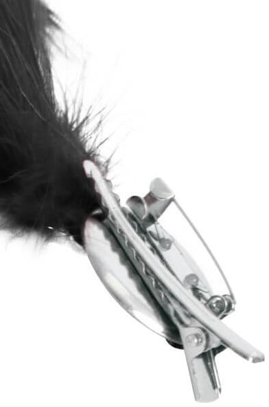 Verenpluim Zwart Buigbaar met Speld en Clip - 30cm Kopen?