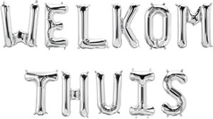 Folieballon Letterslinger Welkom Thuis - Zilver Kopen?