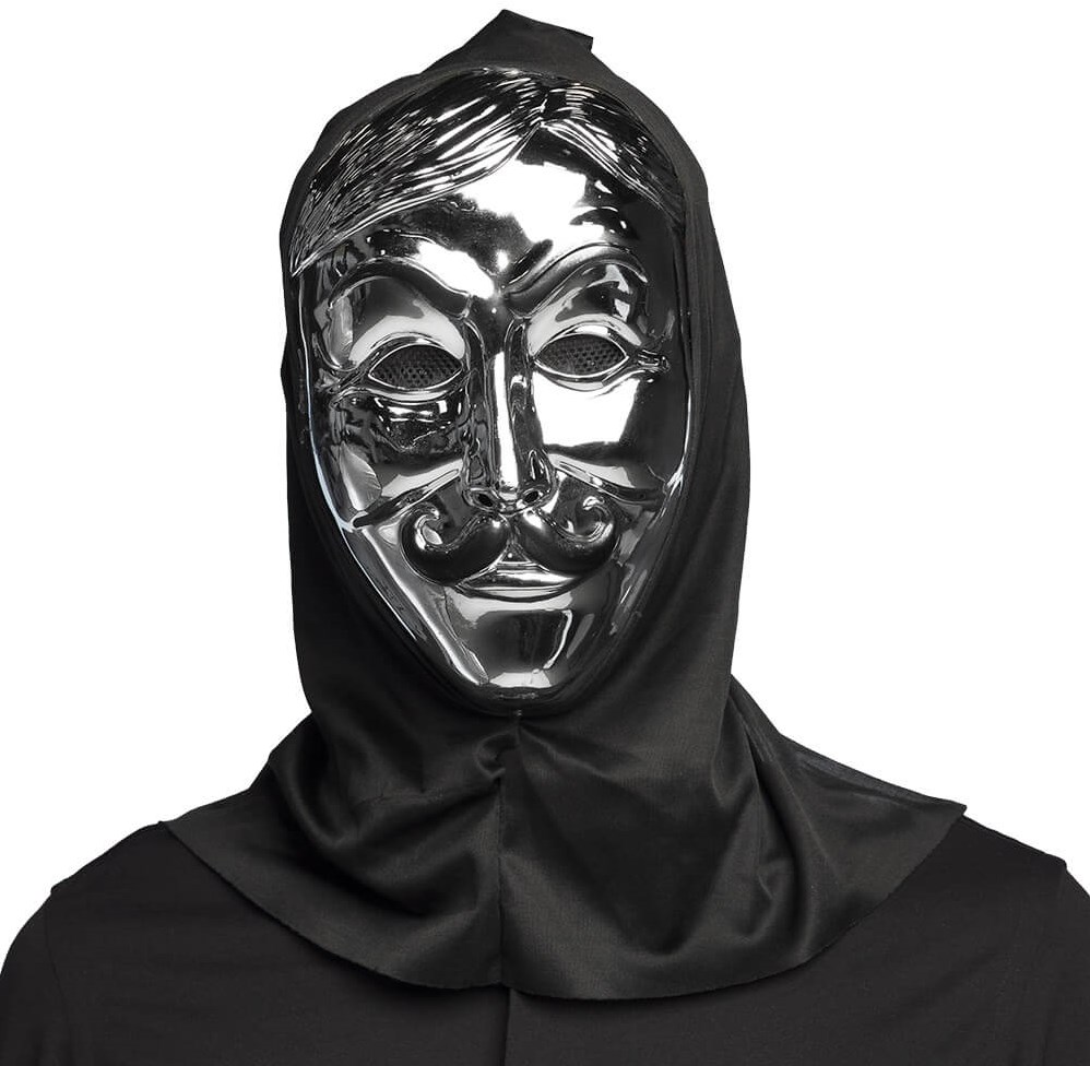 Halloween Masker Freaky Killer Zilver Met Kap Kopen?