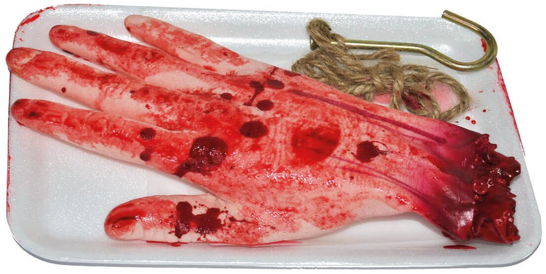 Nep Hand met Bloed op een schaaltje Kopen? | Carnavalsland.nl