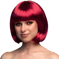 Pruik Bobline Cabaret Robijnrood Kopen? | Carnavalsland.nl