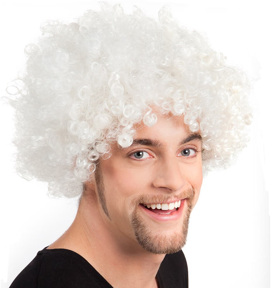 Pruik Oversized Afro Wit Kopen? | Carnavalsland.nl
