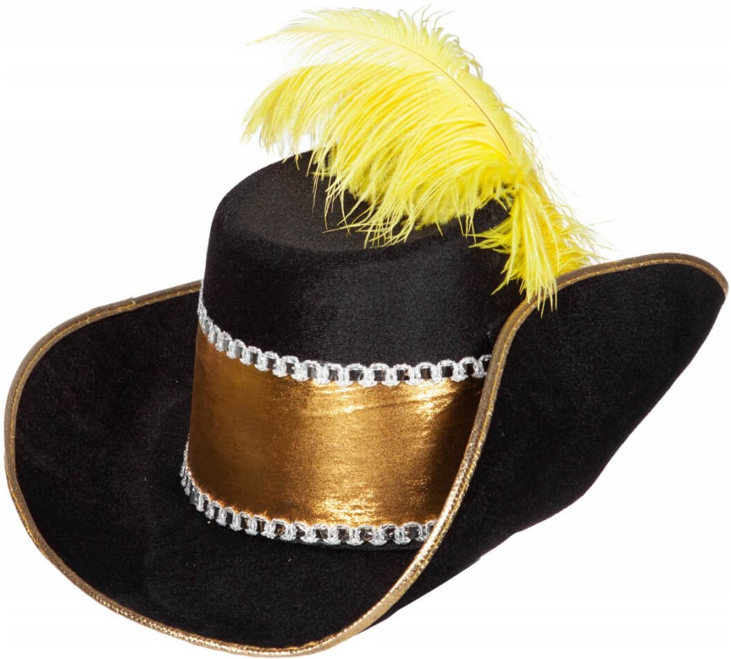 Musketier Hoed Goud-Zwart met Veer Kopen?