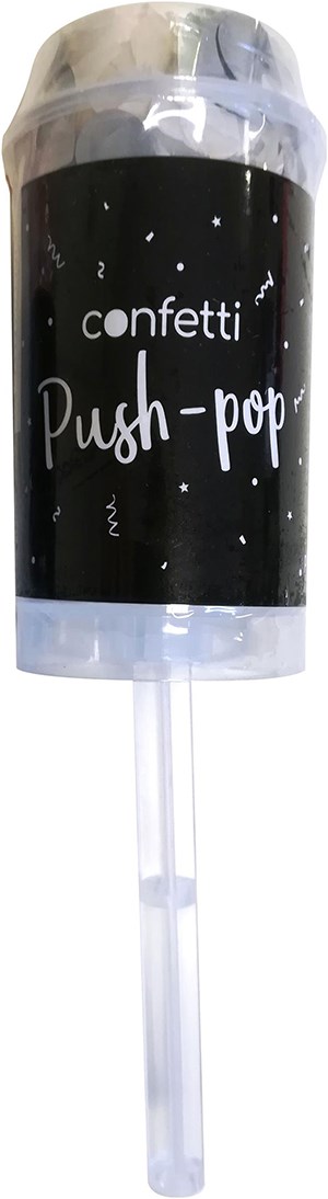 Confetti Push-Popper Hartjes Metallic Zilver-Wit (17cm) Kopen ...