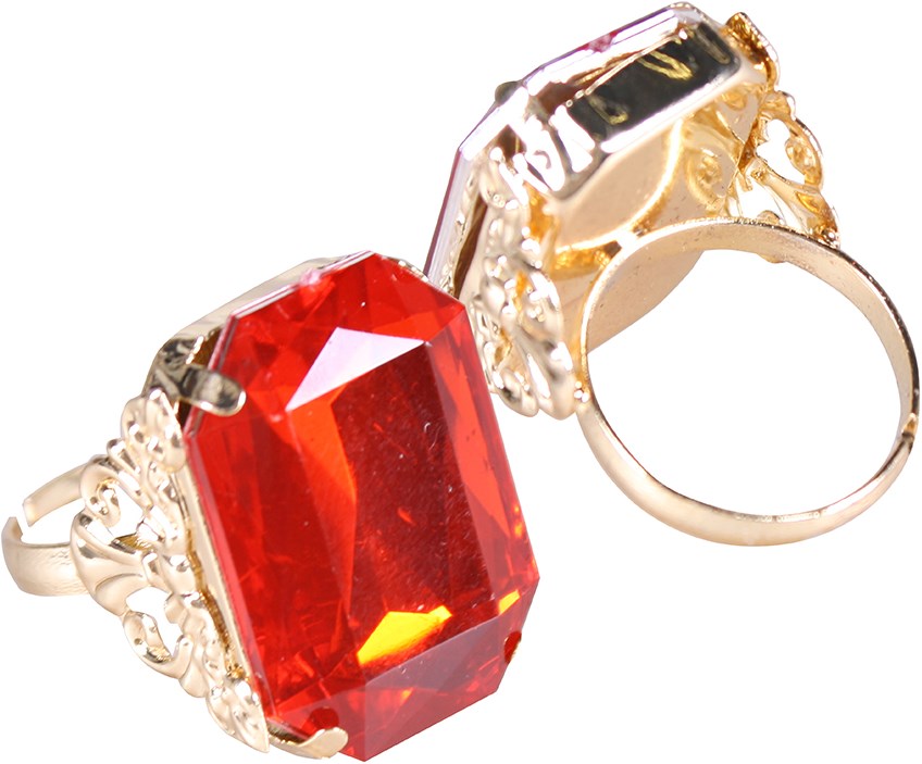 Ring Sinterklaas Rechthoekig Goud/Rood Kopen? | Carnavalsland.nl