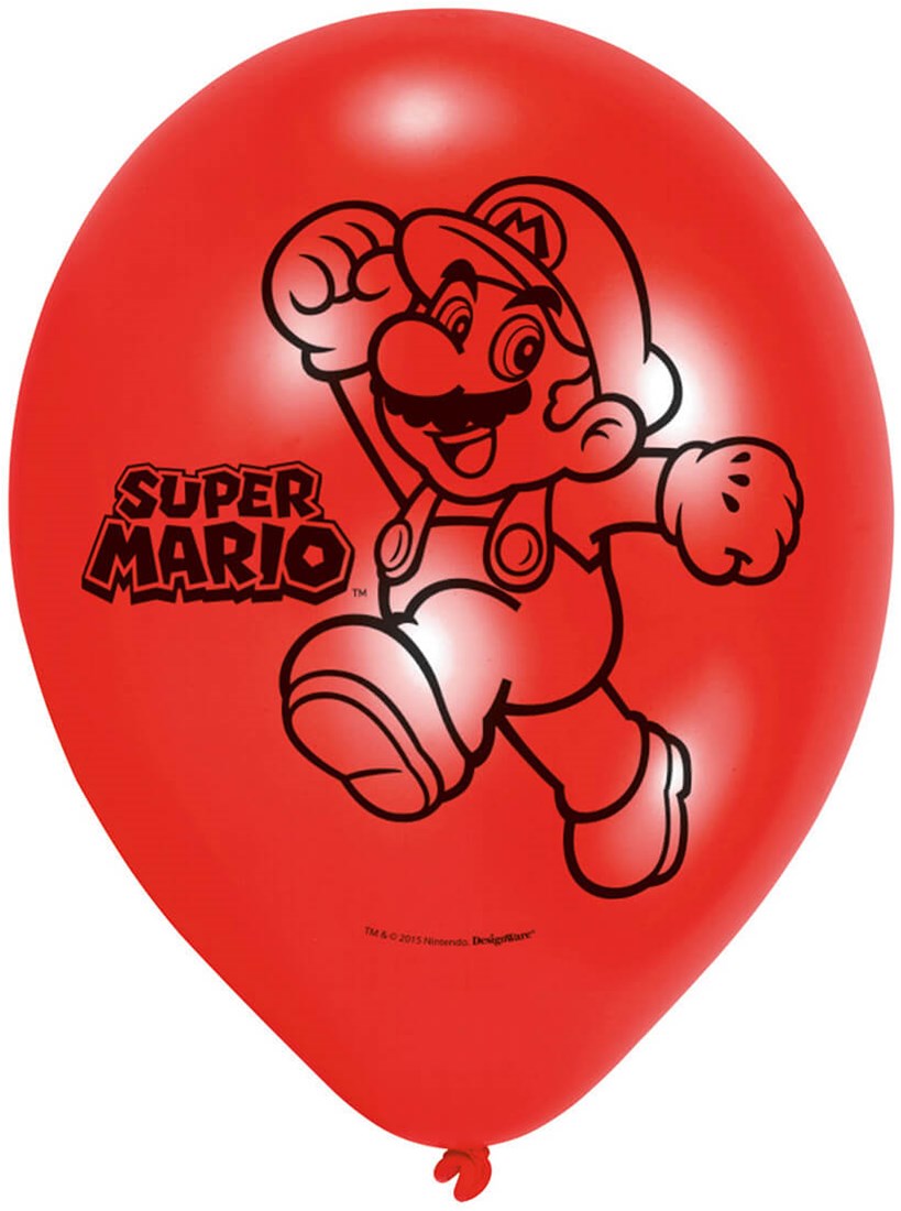 Ballonnen Super Mario 6st - 23cm Kopen? | Carnavalsland.nl
