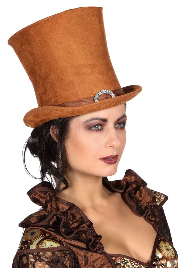 Hoge Hoed Bruin met Gesp Kopen? | Carnavalsland.nl