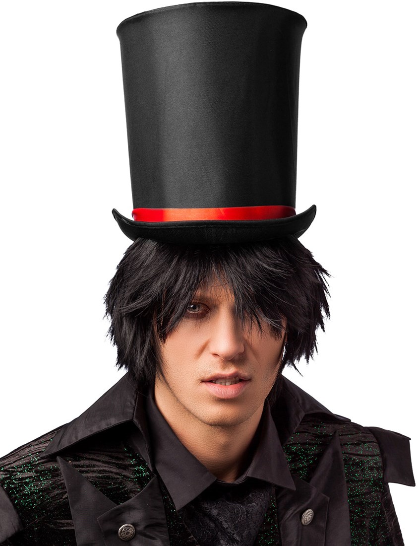Hoge Hoed Zwart Luxe (Extra Hoog) met Rode Band Kopen? | Carnavalsland.nl