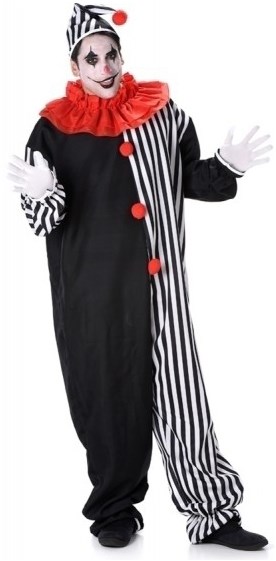 Clownspak Zwart-Wit voor heren (3 dlg) Kopen? | Carnavalsland.nl