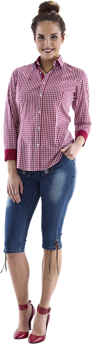 Tiroler Trachtenblouse Rood/Wit Geruit Luxe dames Kopen?